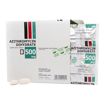 AZITHROMYCIN KAPLET 500 MG- Harga, Manfaat, Kandungan, Dosis, indikasi ...
