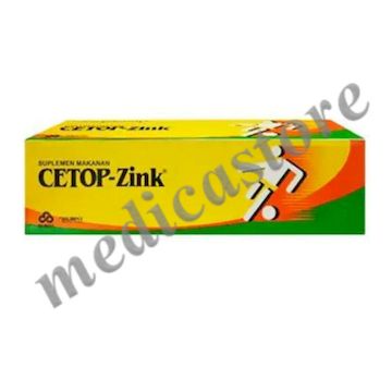 CETOP ZINK TABLET 100'S - Kandungan, Kegunaan, Efek Samping, Dosis dan ...