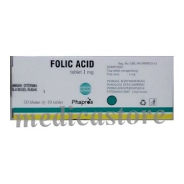 FOLIC ACID 1MG- Harga, Manfaat, Kandungan, Dosis, indikasi, Konsultasi Resep