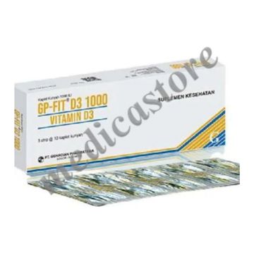 GP-FIT D3 1000 KAPLET KUNYAH 30'S - Kandungan, Kegunaan, Efek Samping ...