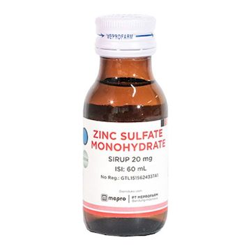 Zinc Sulfate Sirup 60 ml- Harga, Manfaat, Kandungan, Dosis, indikasi ...