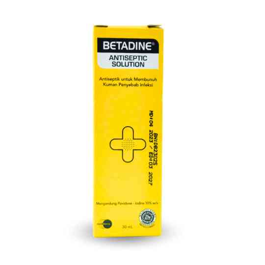BETADINE SOLUTION 30 ML - Kandungan, Kegunaan, Efek Samping, Dosis dan Aturan Pakai - Medicastore