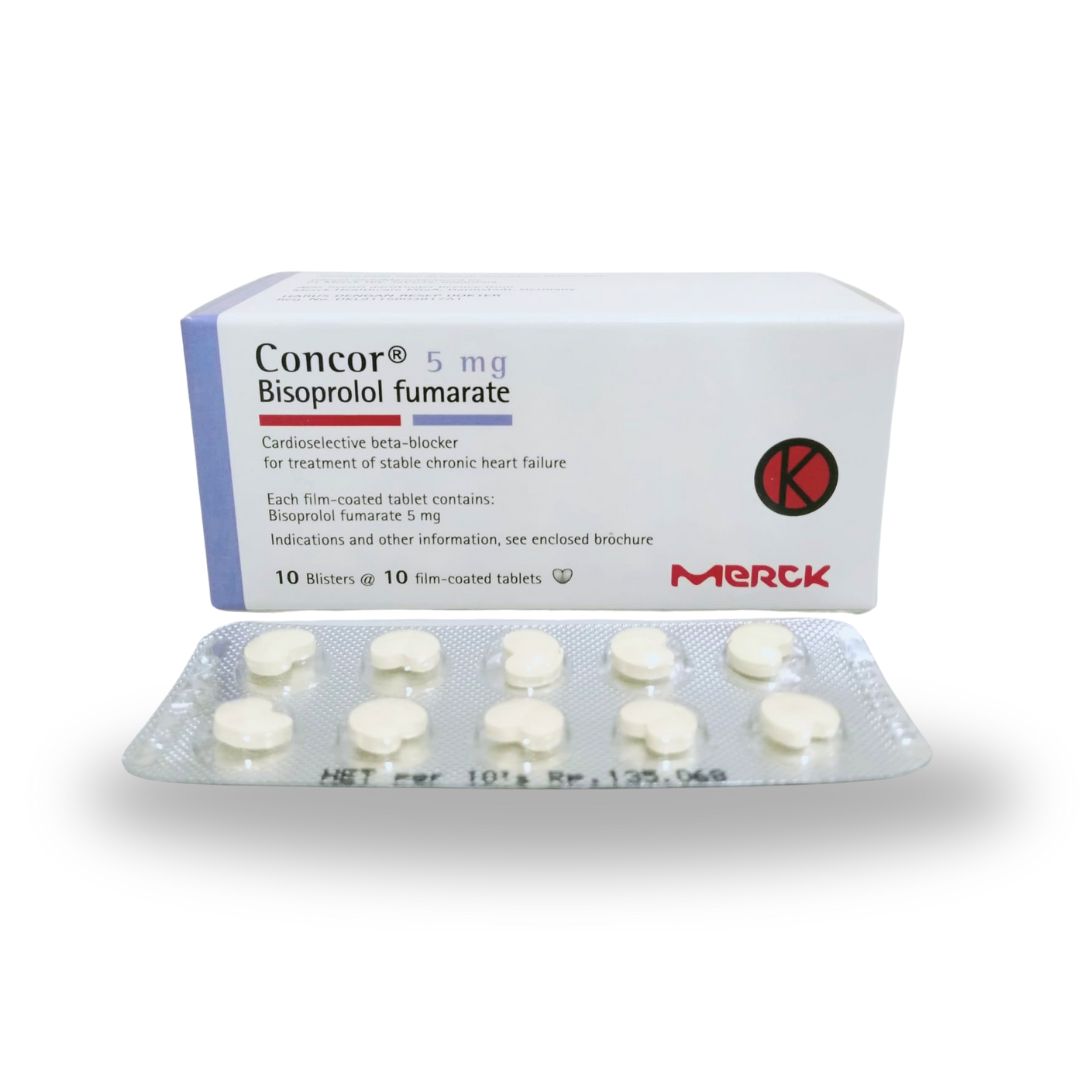 Concor 5 mg Tablet- Harga, Manfaat, Kandungan, Dosis, indikasi ...